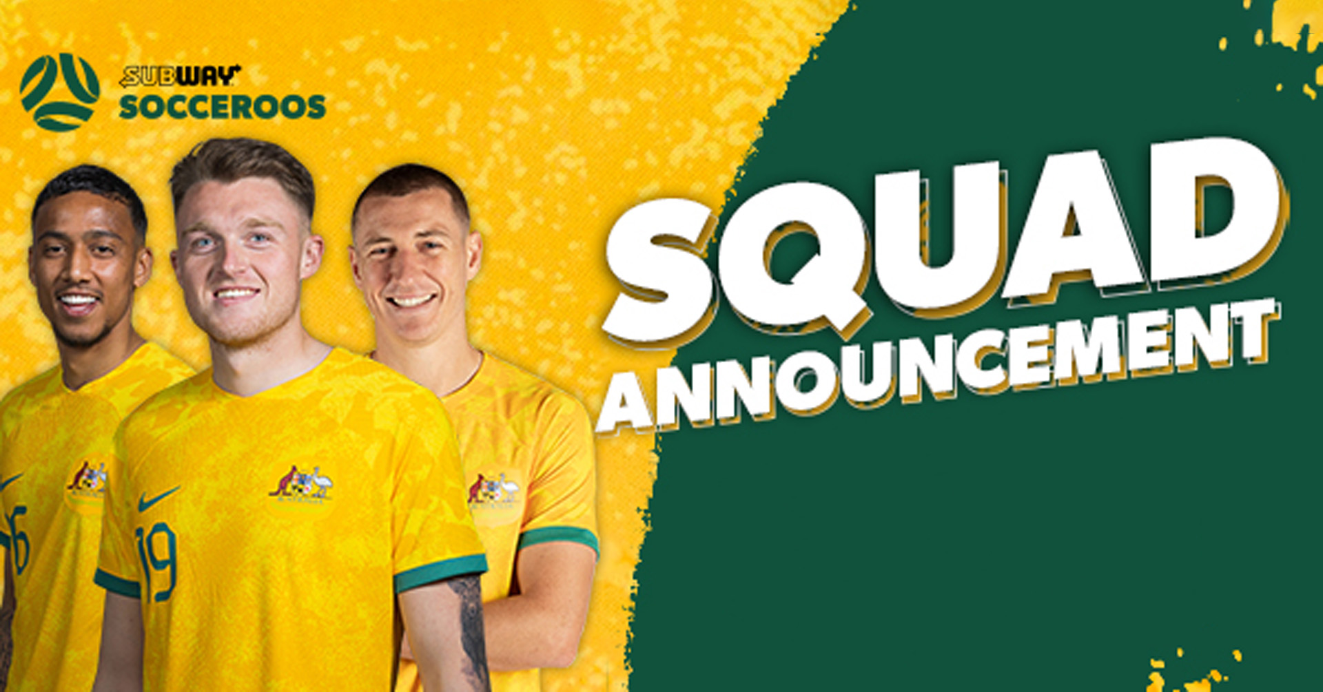 Socceroos' squad named for 'Welcome Home' series | Socceroos